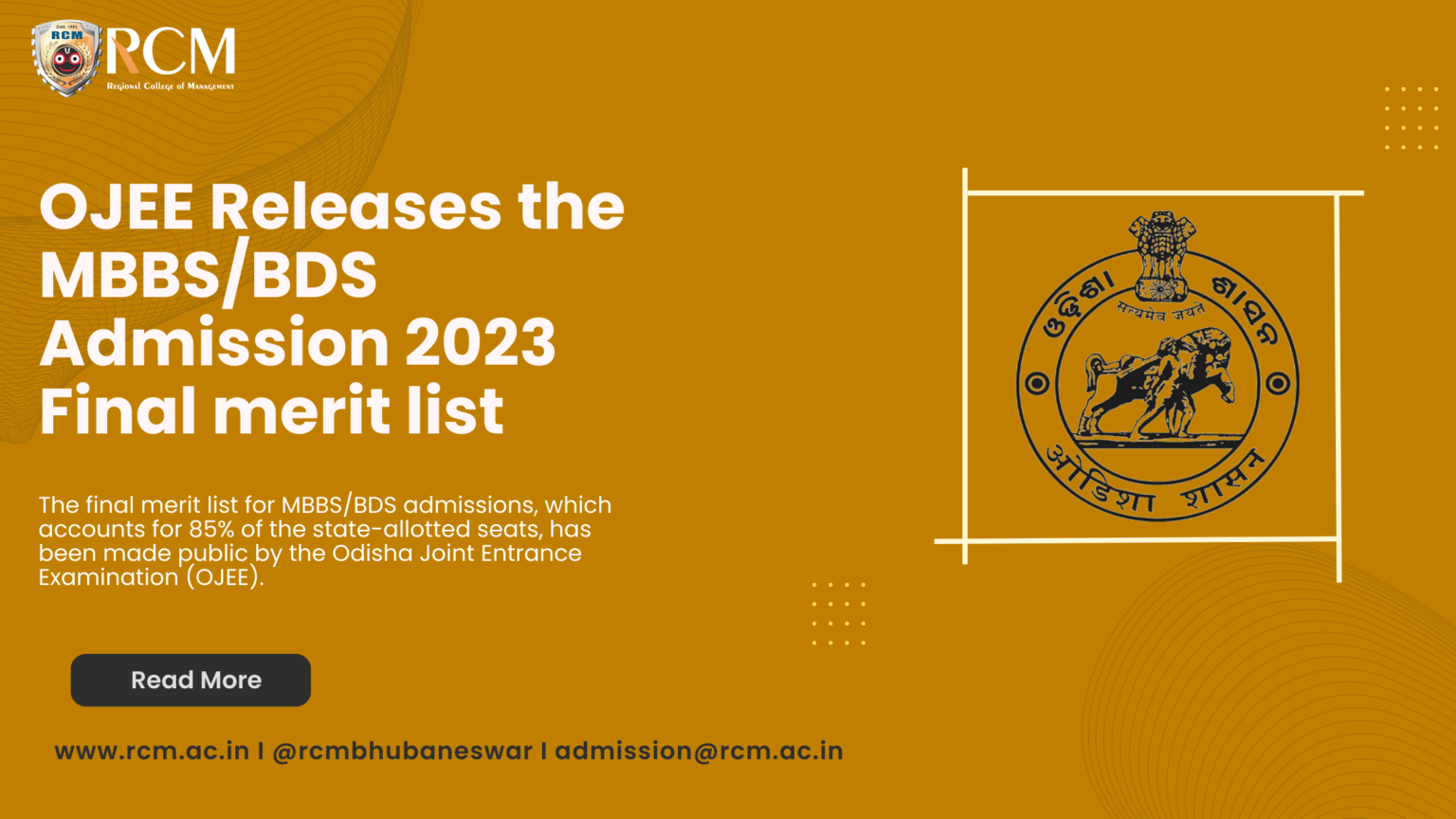 OJEE releases the MBBS/BDS Admission 2023 final merit list